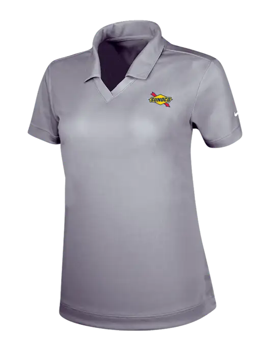 NIKE Medium Grey Womens Dri-Fit Micro Pique Polo w/Sunoco Logo