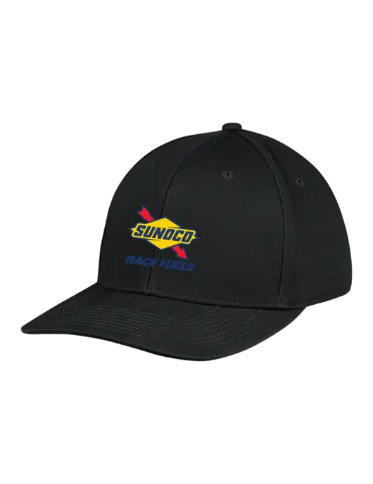 Premium Modern Structured Twill Black Snapback Cap w/Sunoco Race Fuels Logo